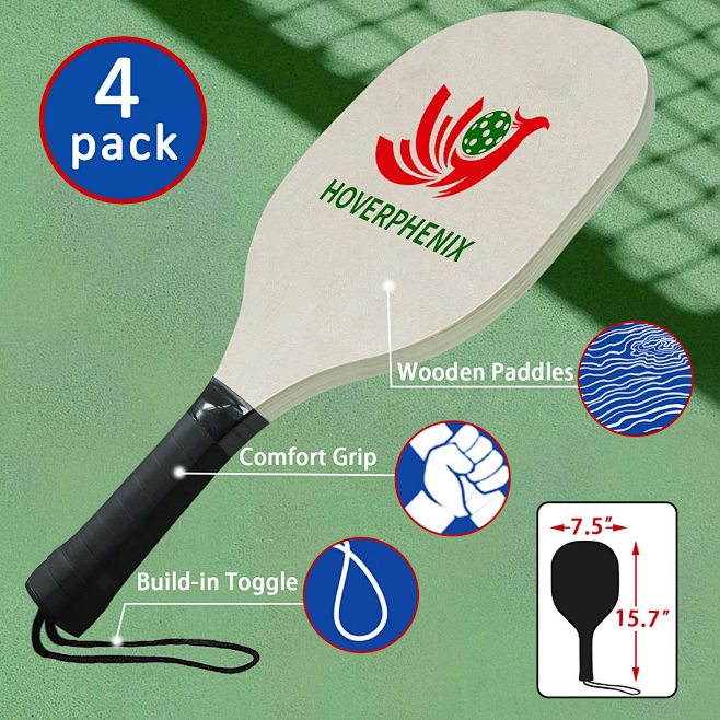 Amazon.com : Pickle Ball Net with 4 Paddles and Balls for Driveway 22ft ...