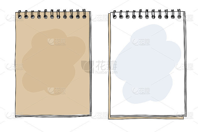 Brown notebook hand drawn art vector illustration