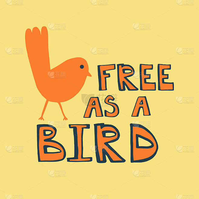Free as a bird lettering