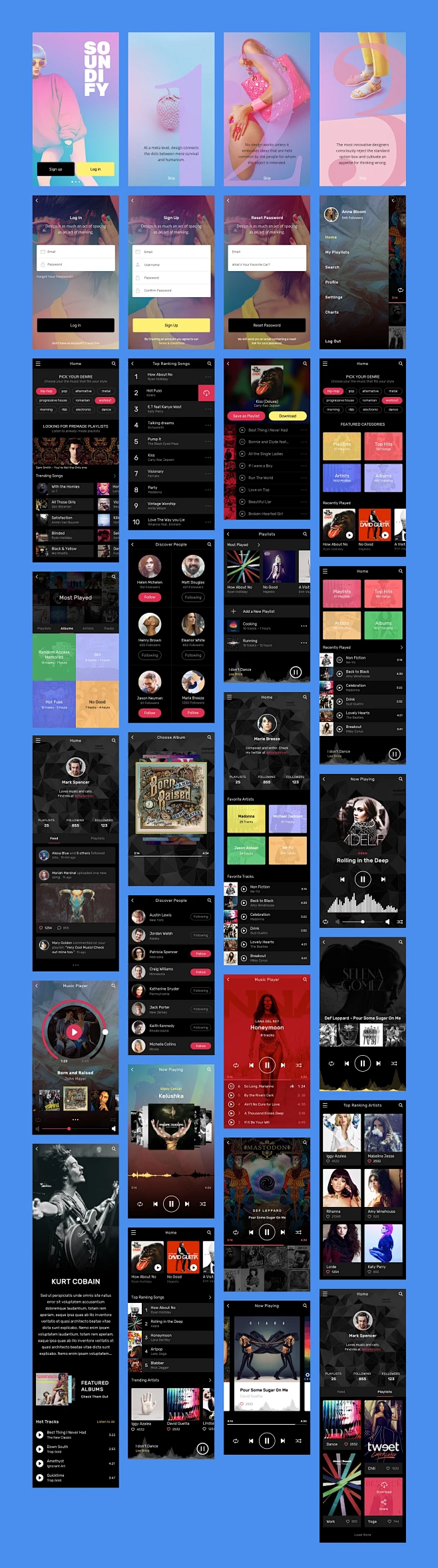 Soundify Music App UI Kit – Ui kit by Rich Wearn-花瓣网