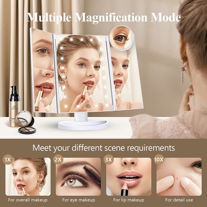 Amazon.com - Makeup Mirror Vanity Mirror with Lights, 2X 3X 10X ...