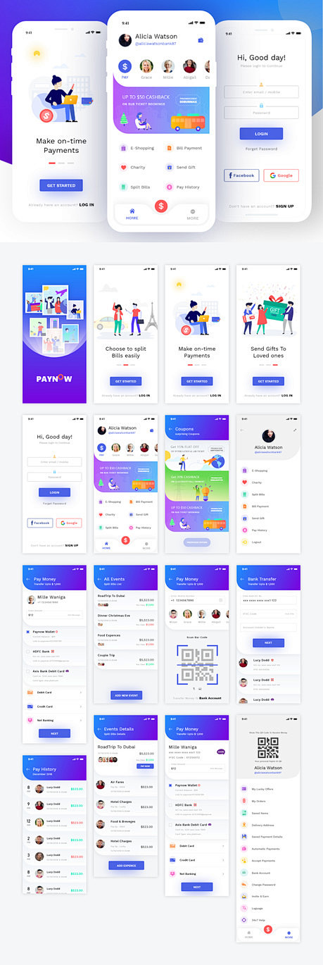 paynow 电商app ui .xd素材下载 - 源文件