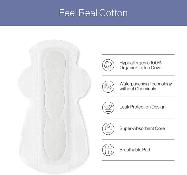 Amazon.com: SANDIS Feminine Pad for Women - 100% Organic Cotton Ultra ...