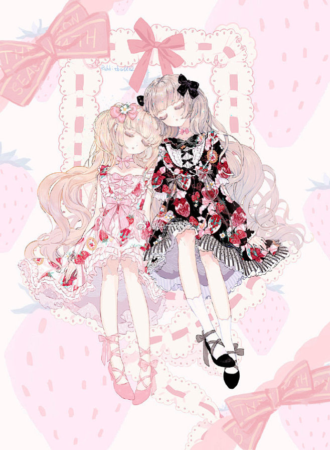 给@第十四季Lolita 画的草莓香氛的立绘（虽然是坐姿）~~
