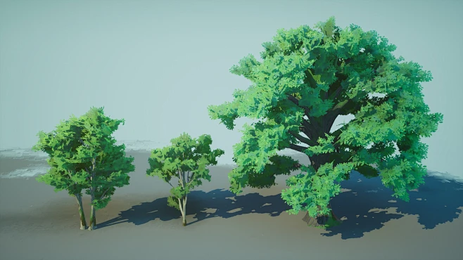 使用 SpeedTree 制作的树木-花瓣网