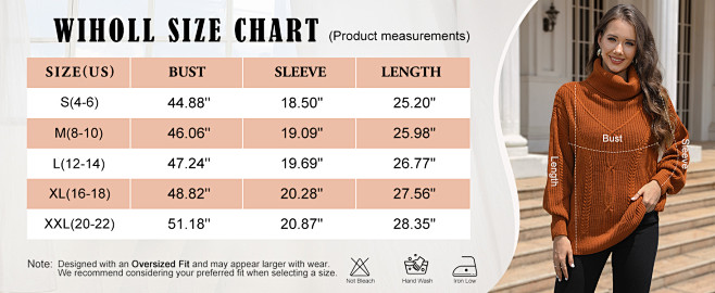 SWEATER SIZE CHART
