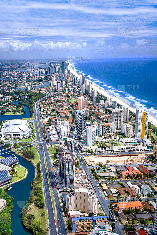 令人惊叹的黄金海岸城市航拍