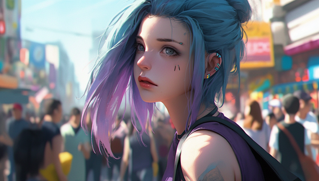 UT_abc_anime_girl_with_colorful_hair_in_a_street_in_the_style_o ...