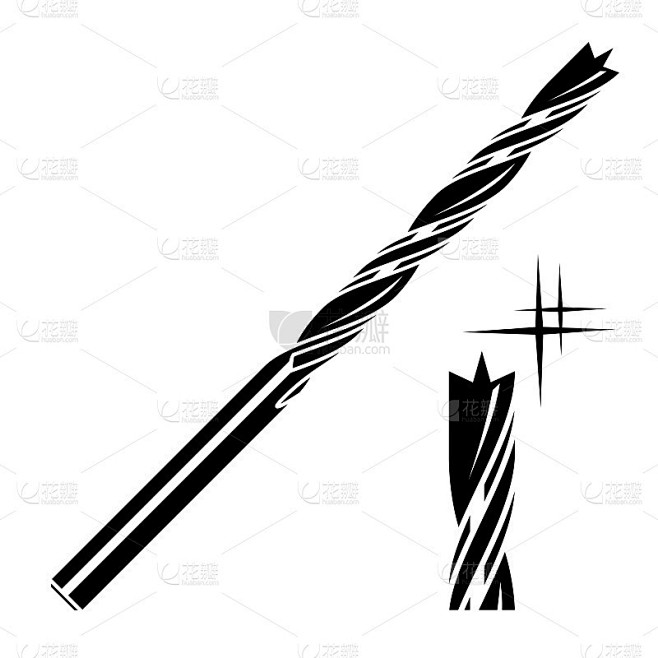 木头钻头。图标