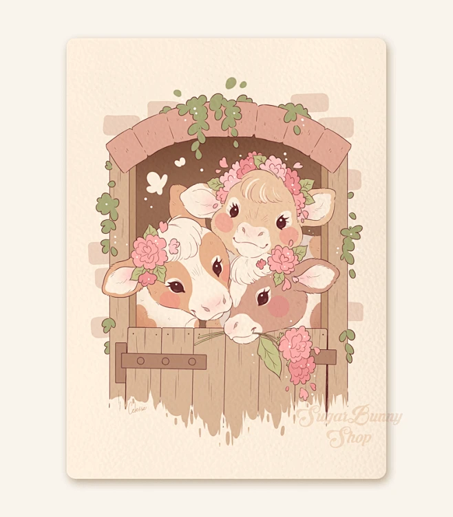 Country Girls Cows Textured Print : These three cow girls are the ...