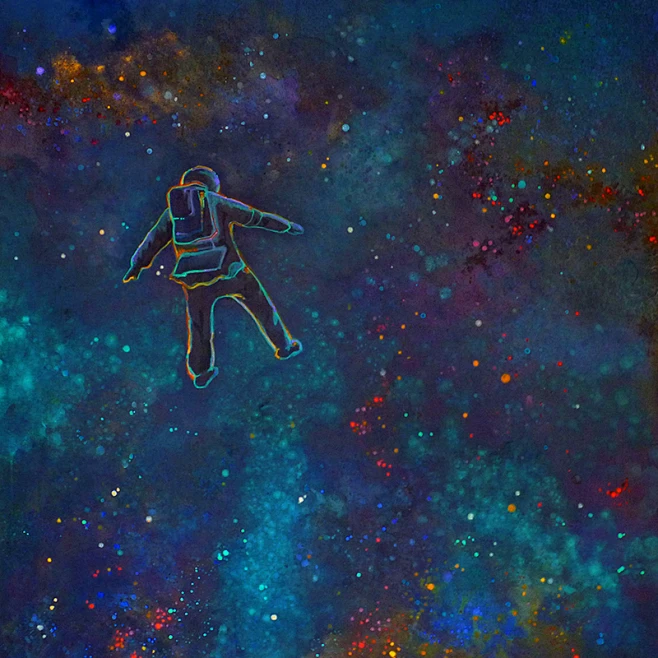 "Space journey" : It is a work made to order for the package of a CD ...