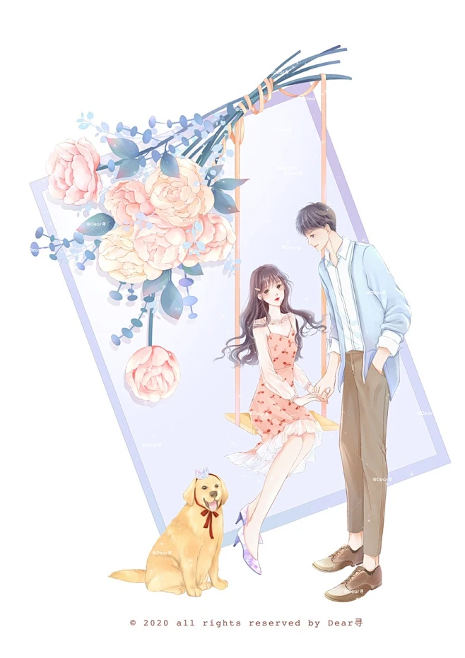 情侣_Dear寻__插画师作品_涂鸦王国gracg.com图片_素锦底图图片素材-花瓣网