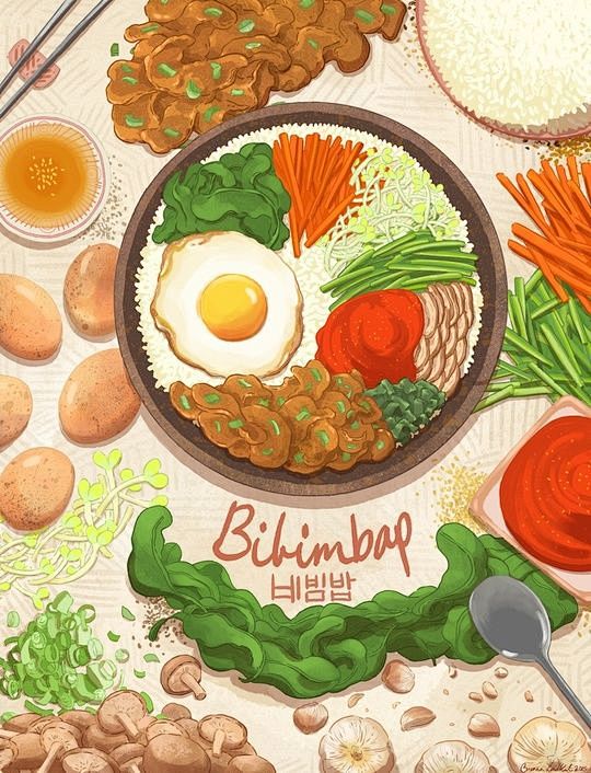 Bibimbap, an art print by Brenna Lindblad Han