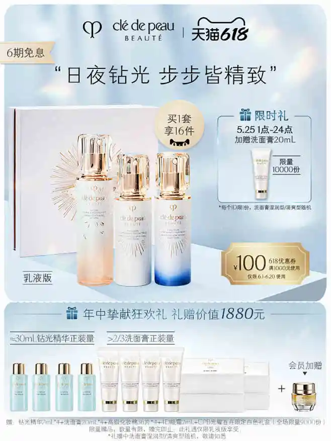 【618限时加赠】肌肤之钥CPB水乳三件套 补水保湿光耀百卉限定版-tmall.com天猫-花瓣网