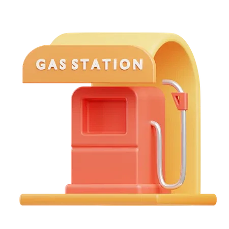 Gas Station 3D Illustration