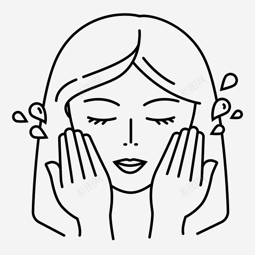 洗脸美容洁面图标 免费下载 页面网页 平面电商 创意素材