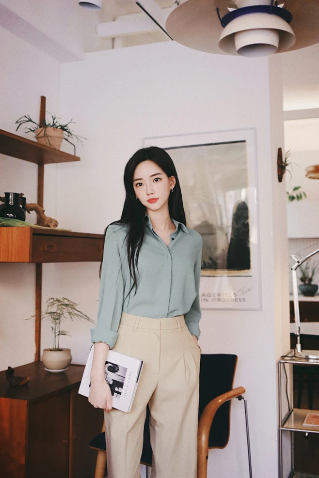 套装 衬衫 绿 米 卡其 2021-花瓣网