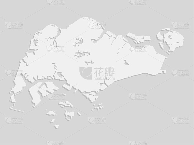 矢量岛屿亚洲地图国家新加坡模板