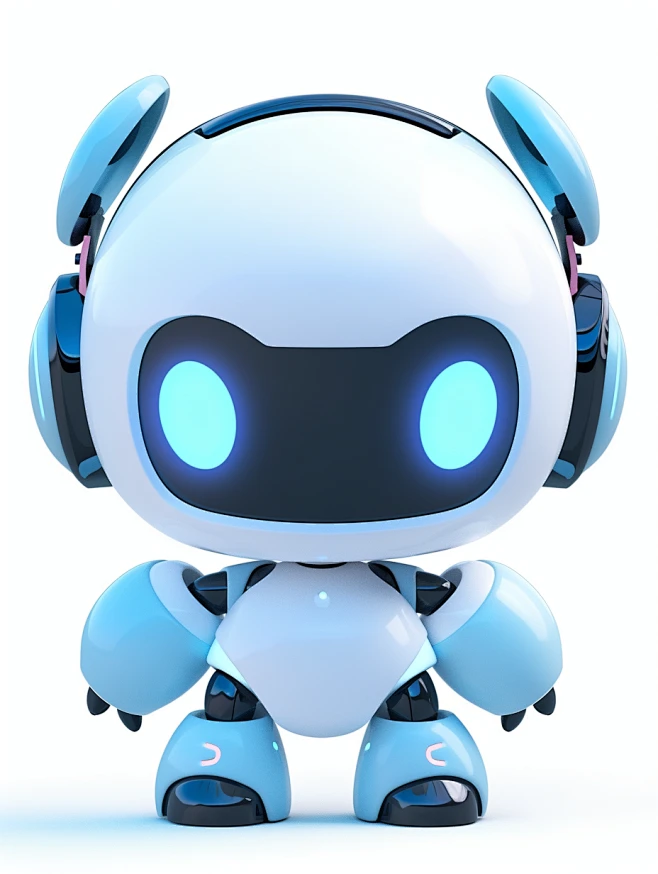 NJ__Cute_robot_Ul_icon_front_view_black_eyes_glow_blue_668e3fd8-a120 ...
