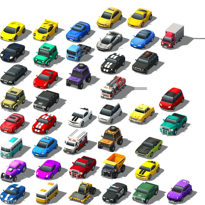 全民飘移 卡通Q版汽车模型贴图 资源合集-成套集合-微元素 - Element3ds.com!-花瓣网