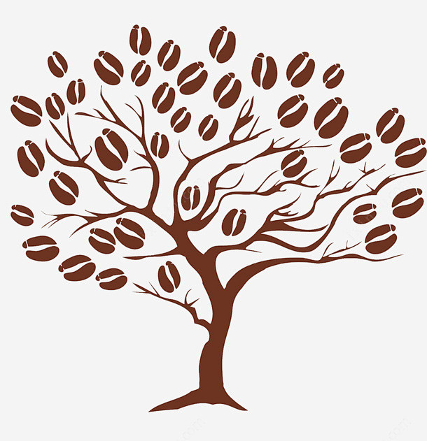 卡通咖啡树图片素材png免抠素材_新图网 https://ixintu.com 咖啡树 树木 卡通树 棕色 咖啡豆