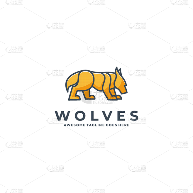 logo wild wolves line art style