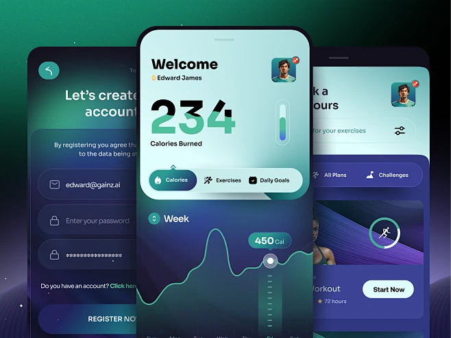 AI Gym App by Mehmet Özsoy for Orizon: UI/UX Design Agency on Dribbble-花瓣网