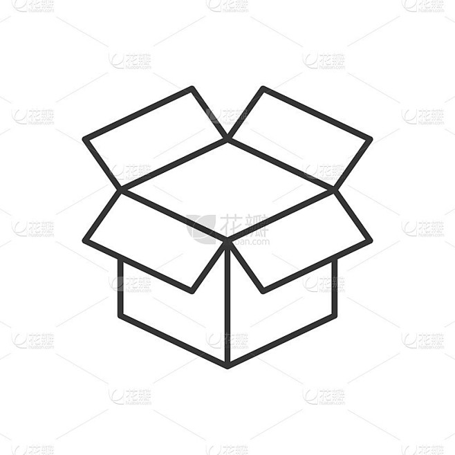 打开盒子图标。矢量图