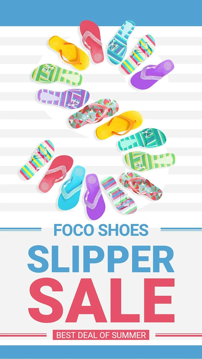 Summer Beach Sandals Product Promo Sale Ecommerce Story素材-花瓣网