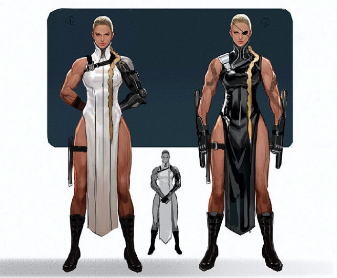 #七点GAME# #游戏美术# #角色设计#好酷的角色设计！eunadraw个人主页：eunadraw.artstation.com