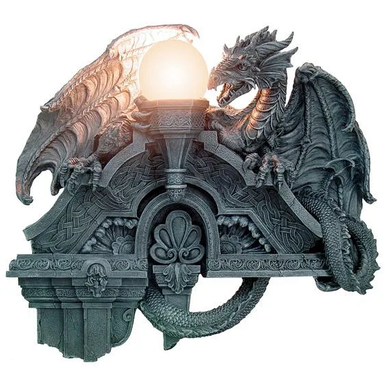 Amazon.com: MEDIEVAL GOTHIC DRAGON LAMP 22-1/4"H, 93852 BY ACK: Home ...