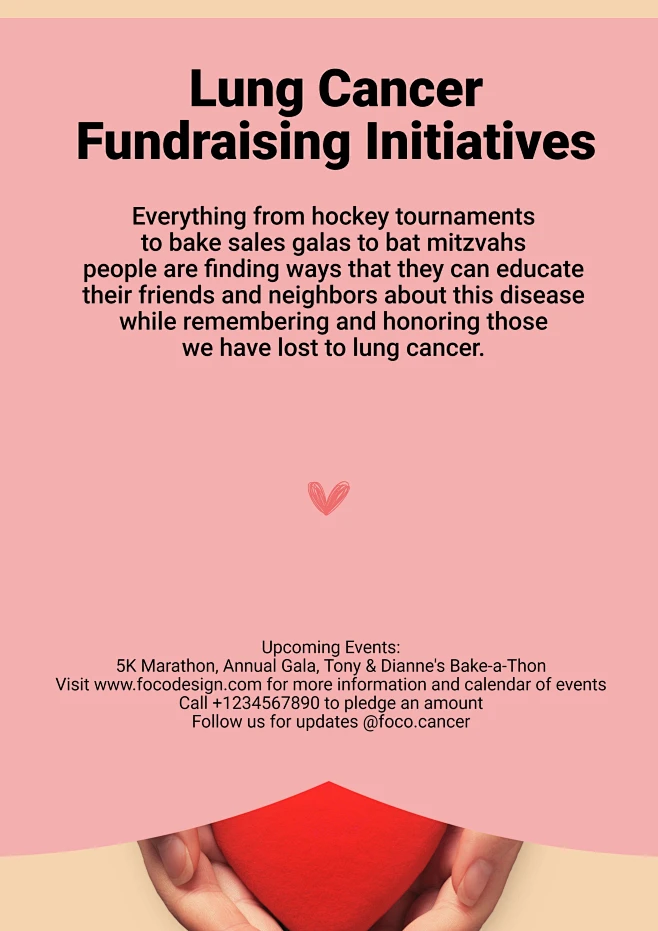 Lung Cancer Fundraising Initiatives Propaganda Flyer素材-花瓣网