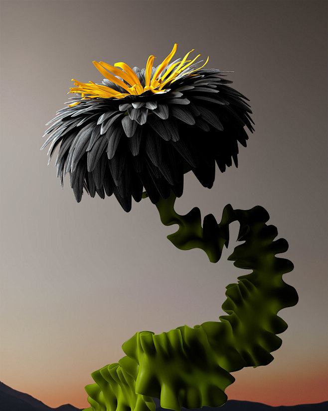 3D art CGI Flowers Nature nft plants portrait sculpture surreal#花#@不倦u