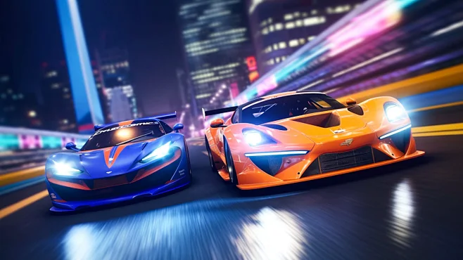 car racing game Render sports car race car graphichs-花瓣网