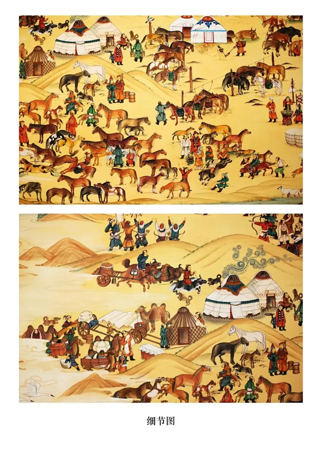 蒙古画《德都蒙古风情》一_蒙古画廊_蒙古元素-花瓣网