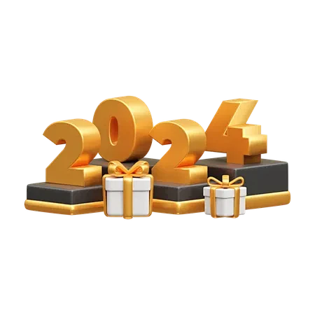 New year 2024 3D Icon图片_素材-3DPNG图片素材-花瓣网
