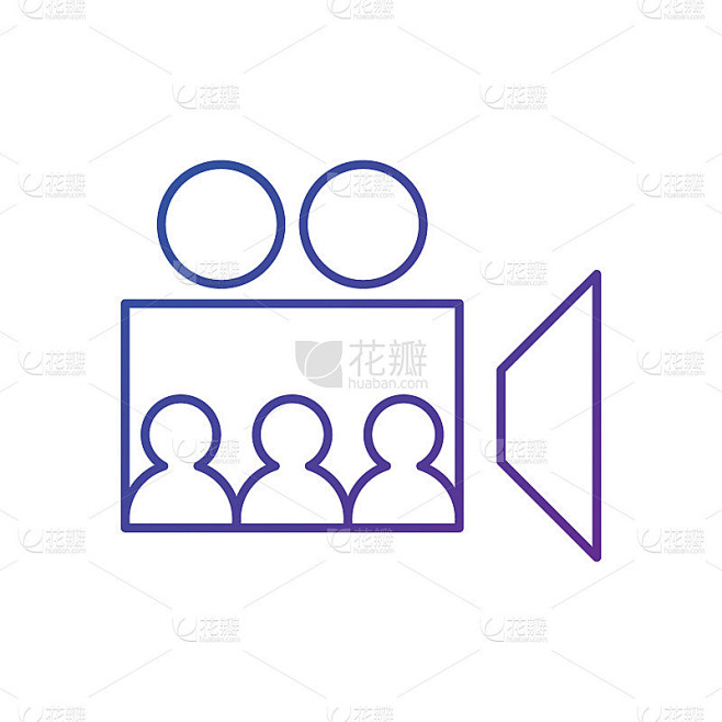 观众电影符号图标矢量插图