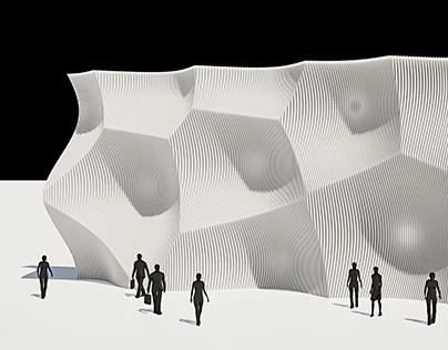 Random Curve Wall Pattern Rhino Grasshopper-花瓣网
