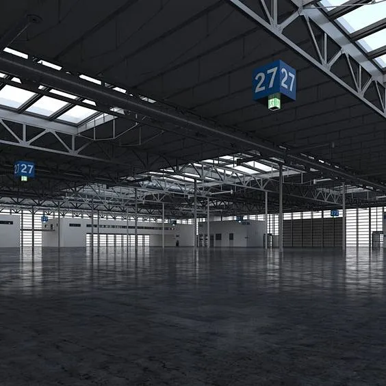 exhibition warehouse 2 3d max-花瓣网