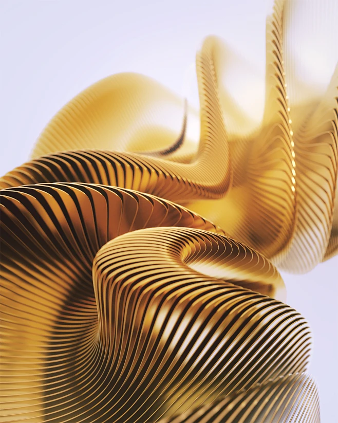 3D 3dart abstract cinema4d glass gold maxon redshift Render-花瓣网