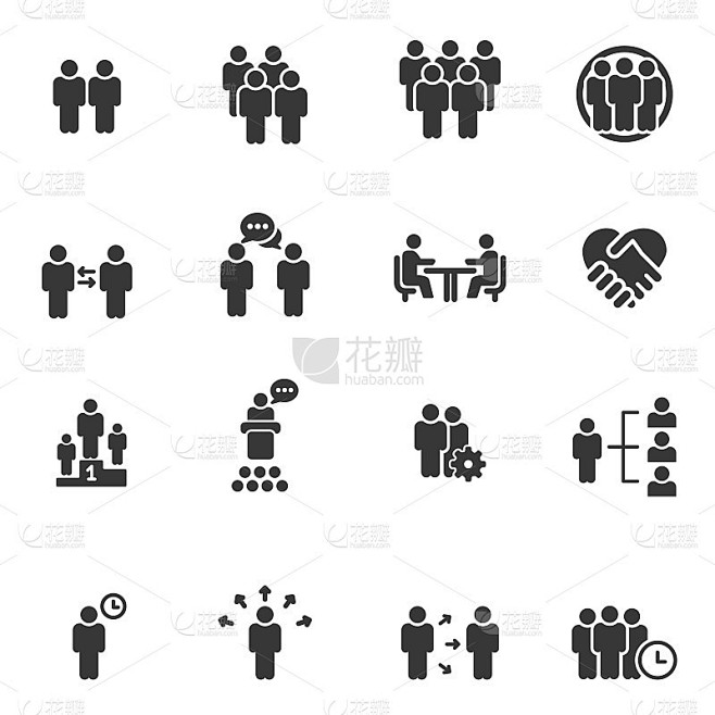 People Icons Vector , Business Meeting Person Wor