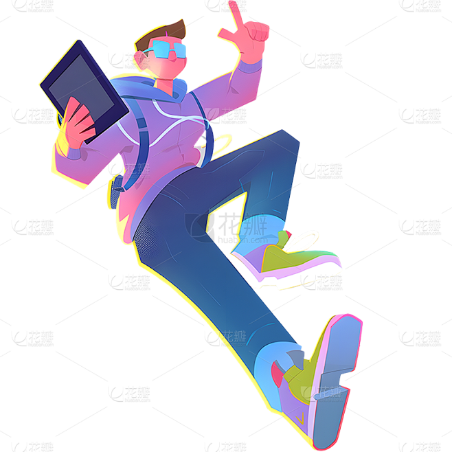 通用手绘插画求职人物职场单人人物贴纸