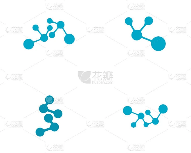 分子矢量插图设计素材-花瓣网