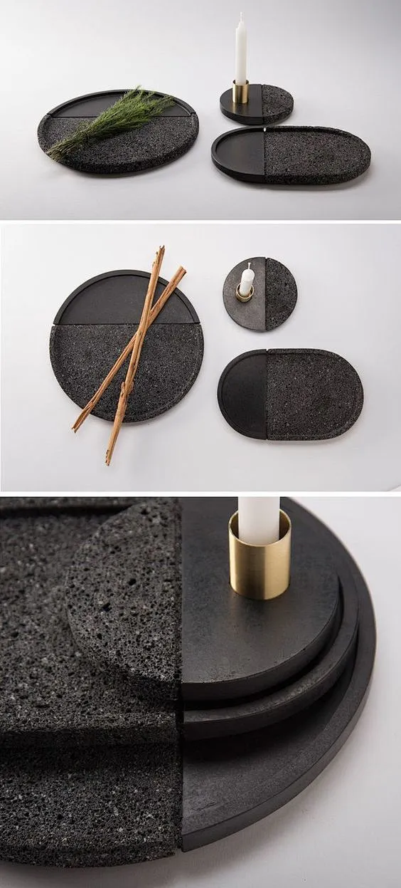 PECA have designed LAVA, a set of decorative plates carved from ...