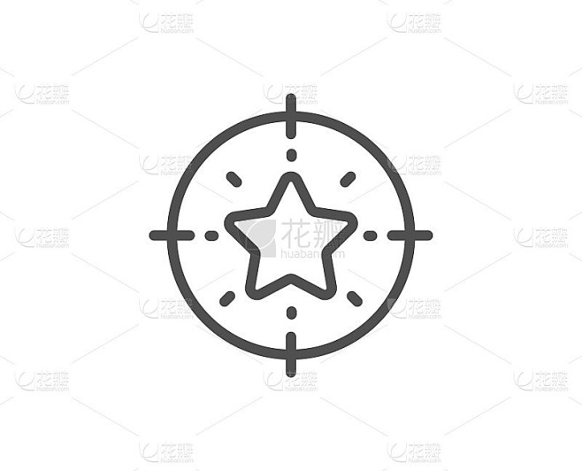 Star target line icon. Star rating sign. Best rank