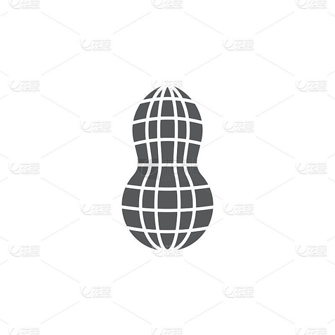 Peanut shell vector icon isolated on white backgro
