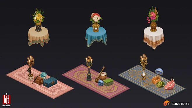 Bedroom environment objects-花瓣网