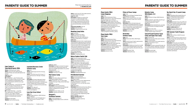 Parent's Guide for Summer- Dallas Morning News : Summer Parents Guide ...