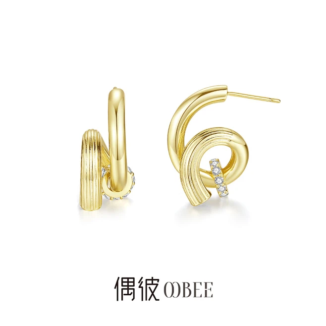 偶彼OOBEE原创款耳环女轻奢百搭小众设计感白金锆石耳环耳钉批发-花瓣网