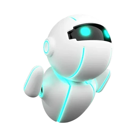 Cyborg flying 3D Illustration-花瓣网